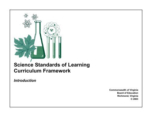 Science Standards of Learning Curriculum Framework - Virginia ...