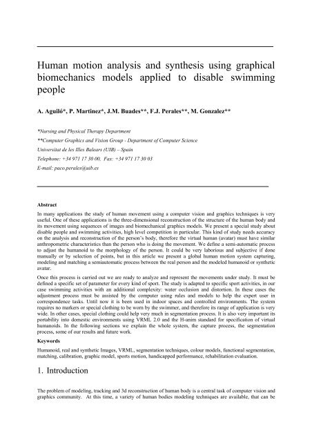 Human motion analysis and synthesis using graphical ...