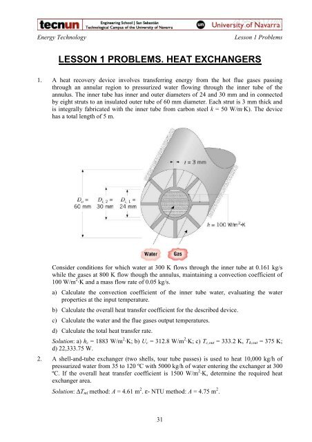 LESSON 1 PROBLEMS. Heat exchangers