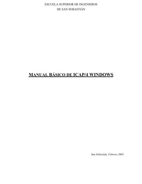 MANUAL BÁSICO DE ICAP/4 WINDOWS - Tecnun