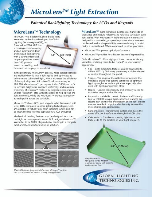 MicroLens Light Extraction - Global Lighting Technologies, Inc.