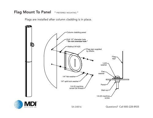 Dispenser Flag Mount to Seam or Column Cladding Panel