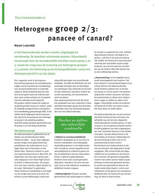 Heterogene groep 2/3: panacee of canard? - hjk