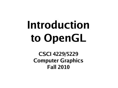 Introduction to OpenGL