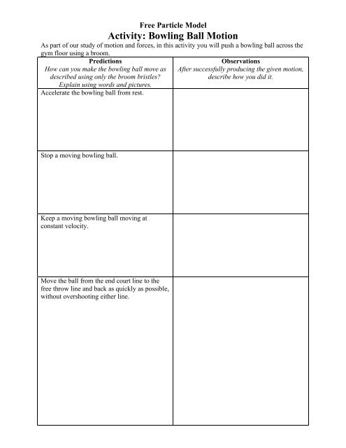Activity: Bowling Ball Motion