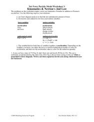 Worksheet 1a - Modeling Physics
