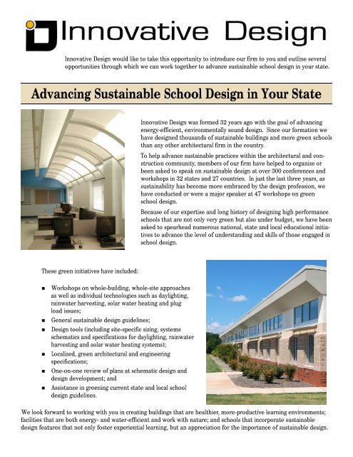 Statewide School Improvement - Innovative Design