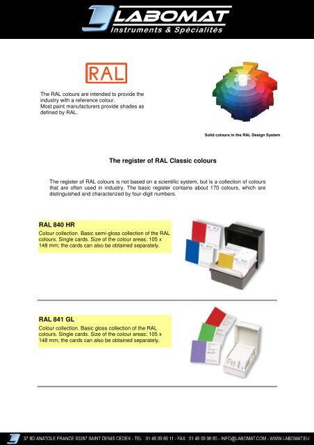 The register of RAL Classic colours RAL 840 HR RAL ... - Labomat