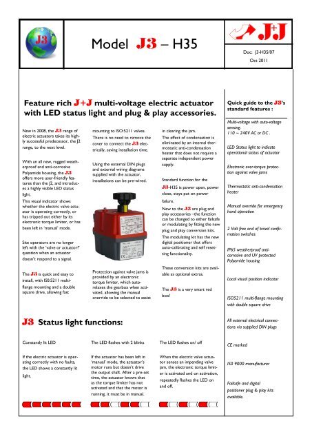 Model J3 â H35 - Actuated Ball Valve