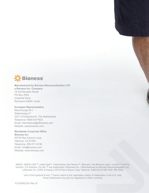 NESS L300 - Bioness Inc.