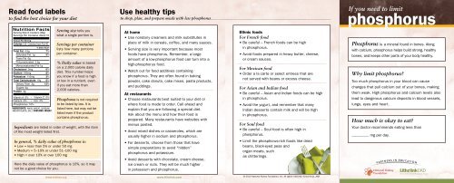 If you need to limit phosphorus - Litholink