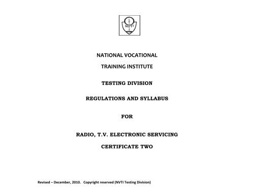electronics certificate 2 - NVTI