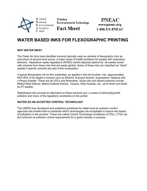 WATER BASED INKS FOR FLEXOGRAPHIC PRINTING