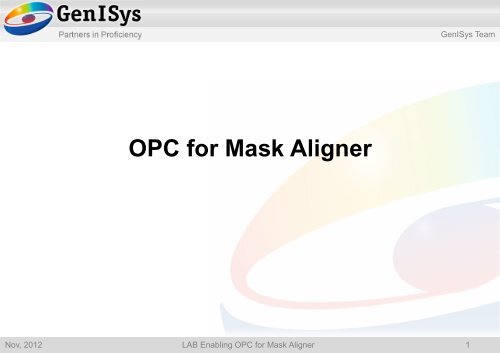 OPC for Mask Aligner - GenISys