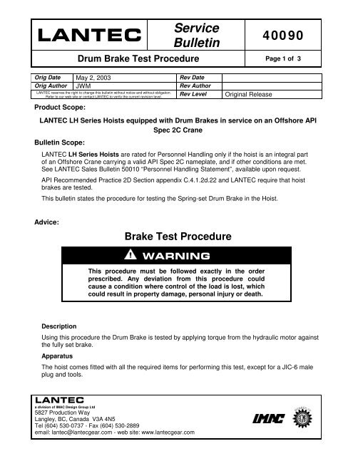 Drum Brake Test Procedure - TWG