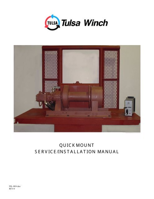 QUICKMOUNT SERVICE/INSTALLATION MANUAL - TWG