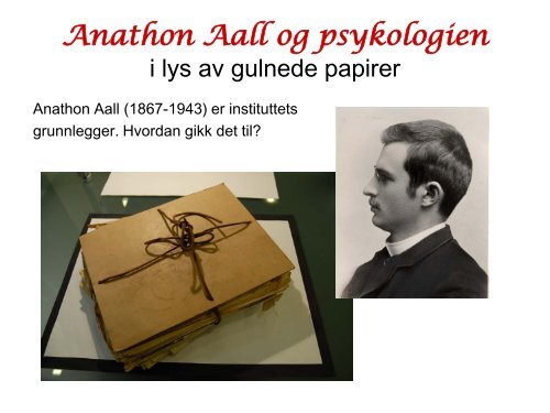 Anathon Aall og psykologien