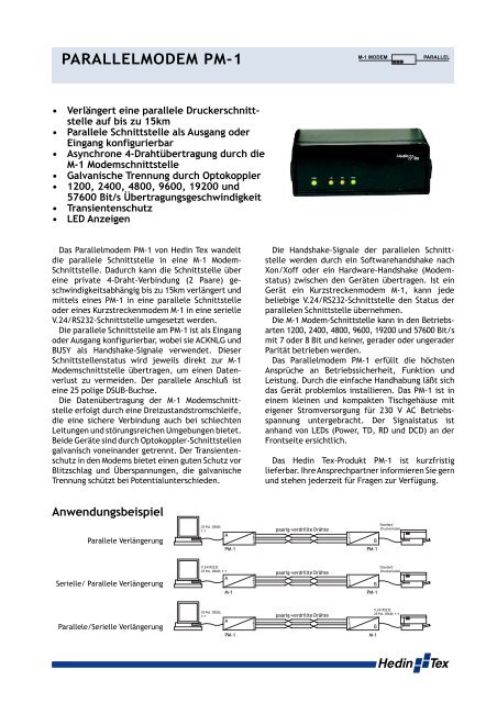 PARALLELMODEM PM-1 - Hedin Tex GmbH