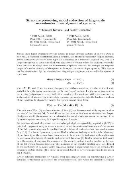 Structure Preserving Reduced Order Model For Second Order Linear