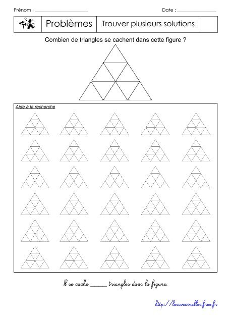 Combien de triangles se cachent dans cette figure - Les coccinelles