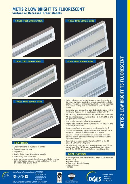 metis 2 low bright t5 fluorescent metis 2 low bright t5 ... - Davis ...