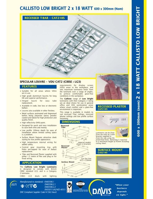 callisto t8 series - Davis Lighting