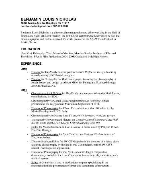 BENJAMIN LOUIS NICHOLAS - Ben Louis Nicholas