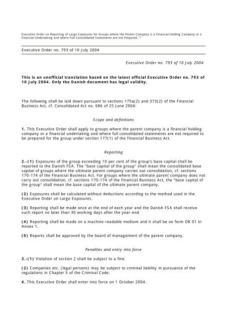 Executive Order no. 793 of 10 July 2004 Executive Order no. 793 of ...