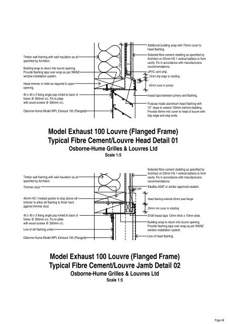 Model Exhaust 100 Louvre (Flanged Frame) - Osbournes Ltd