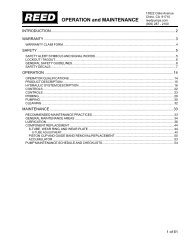 PUMP MAINTENANCE SCHEDULE AND CHECKLISTS - REED
