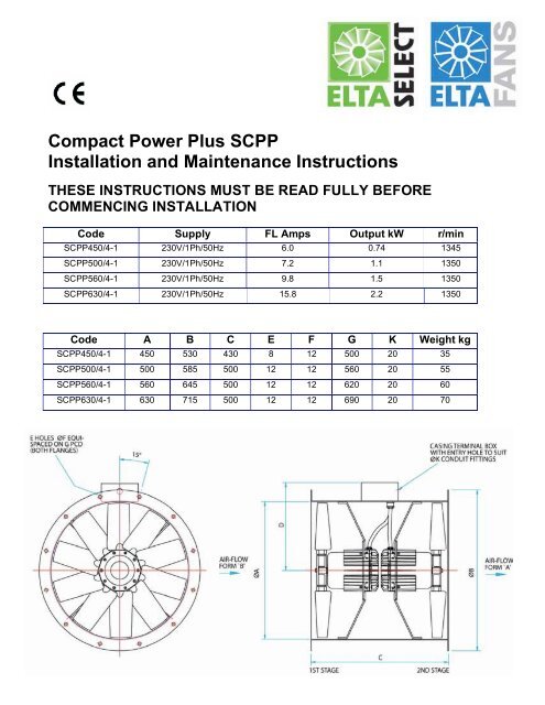 Compact Power Plus SCPP Installation and Maintenance ... - Elta Fans