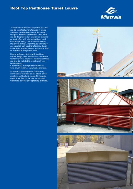 Roof Top Penthouse Turret Louvre - Angus Air