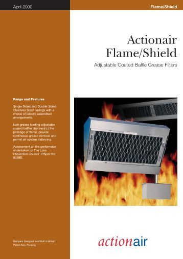 Flame Shield Adjustable Coated Baffle Grease Filter Cells - Actionair