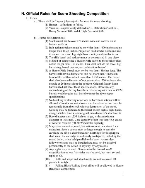 Official Rules for Score Shooting Competition - NBRSA