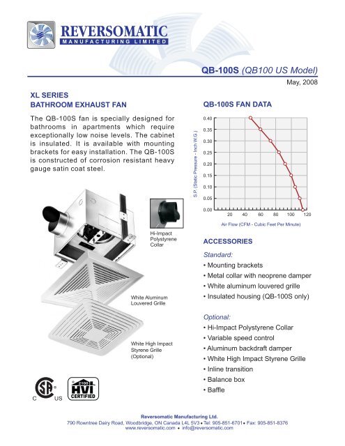 QB-100S (QB100 US Model) - Reversomatic