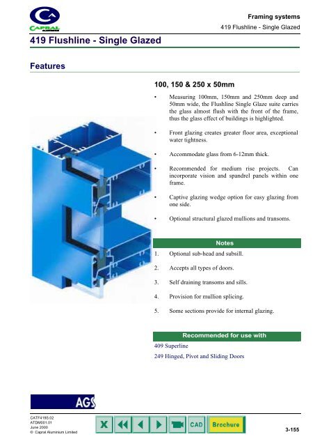 419 Flushline - Single Glazed - Khazma Aluminium Windows & Doors