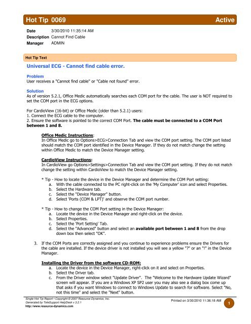 Fast Report Document - QRS Diagnostic Fast Report Document - QRS Diagnostic