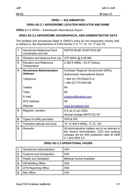 AIP AD 2.1-149 IRAQ 28 Ju