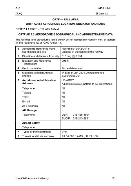 AIP AD 2.1-175 IRAQ 28 Ju