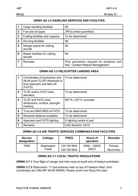 AIP AD 3.1-4 IRAQ 28 June