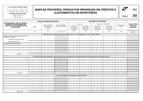 Modelo 30 (Mapa das provisÃµes)