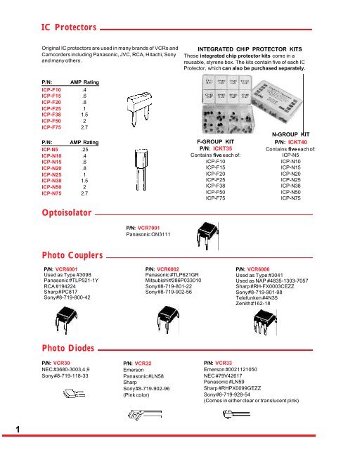 1 IC Protectors Optoisolator Photo Couplers Photo Diodes