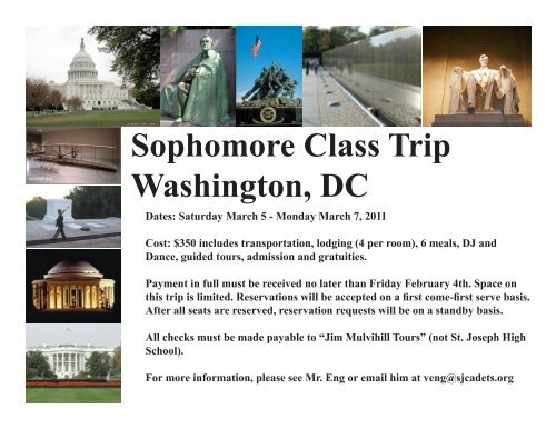Sophomore Class Trip Washington, DC - St. Joseph High School