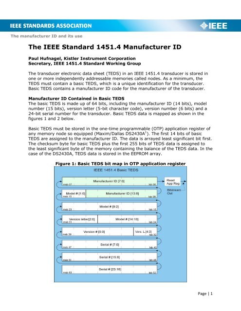 The manufacturer ID and its use - The IEEE Standards Association