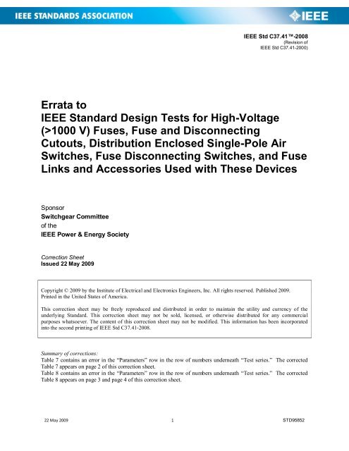 IEEE Std C37.41 - The IEEE Standards Association
