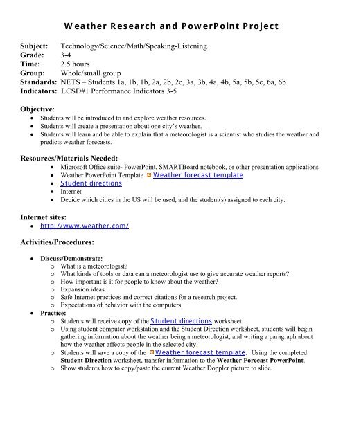 Weather Research and PowerPoint Project