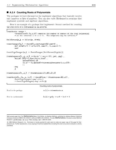 A.2.4 Counting Roots of Polynomials - Wolfram Research