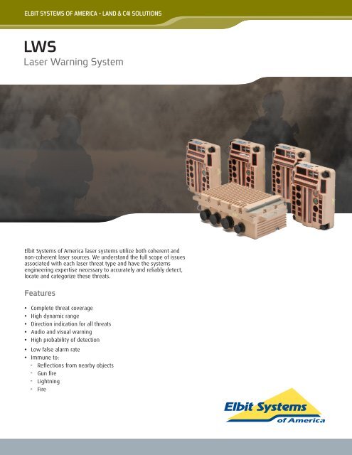 Laser Warning System Data Sheet - Elbit Systems of America