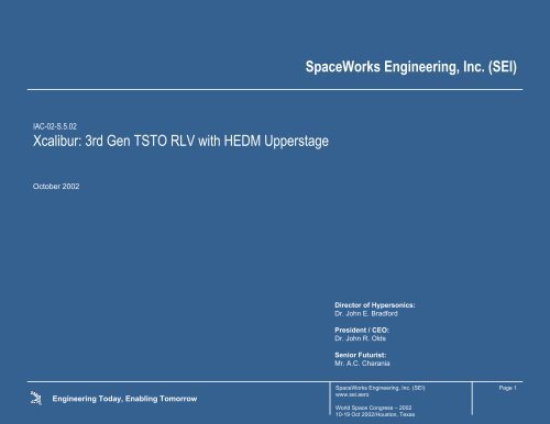 Presentation (PDF) - SpaceWorks Enterprises, Inc.