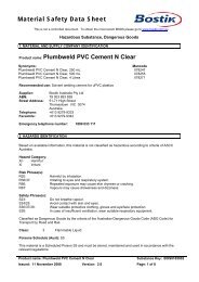 Material Safety Data Sheet - Clipsal PVC Cement N Blue (76 KB)